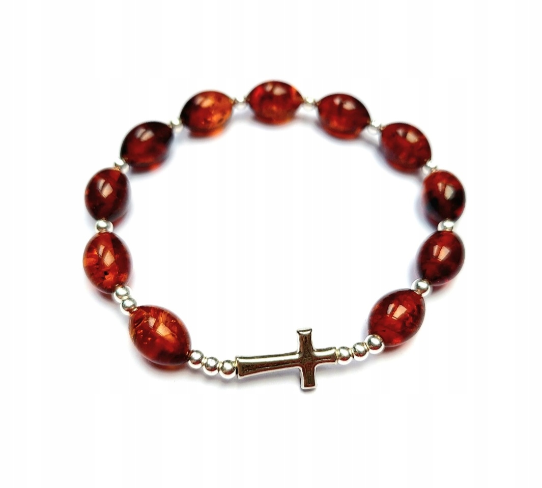 NÁRAMOK RUŽENEC NA RUKU S KRÍŽIKOM STRIEBRO 925 za 25.74EUR - Allegro