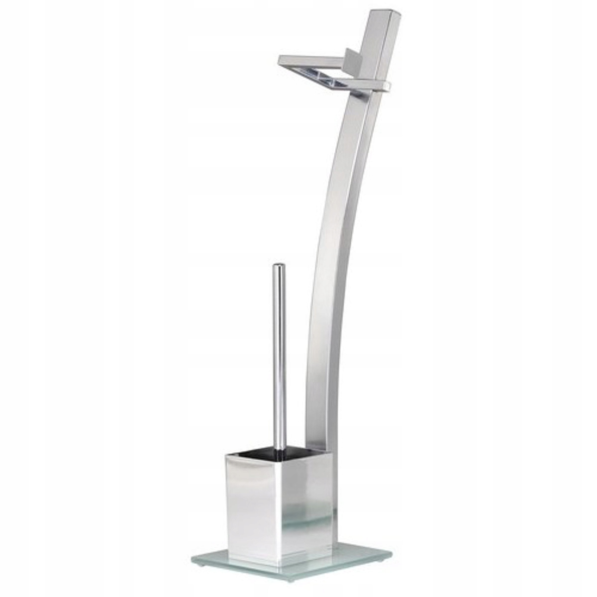 STOJAK na papier TOALETOWY i szczotkę WC STALOWY ZESTAW ŁAZIENKOWY WC ...