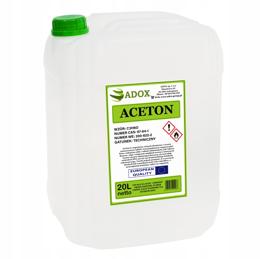 ACETON TECHNICZNY 20L - ADOX CH3COCH3 za 219,90 zł z Antoninów ...