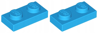 LEGO ÚJ: 3023 plate 1x2-es lap, sötét azúrkék / dark azure - 2db. EKO ...