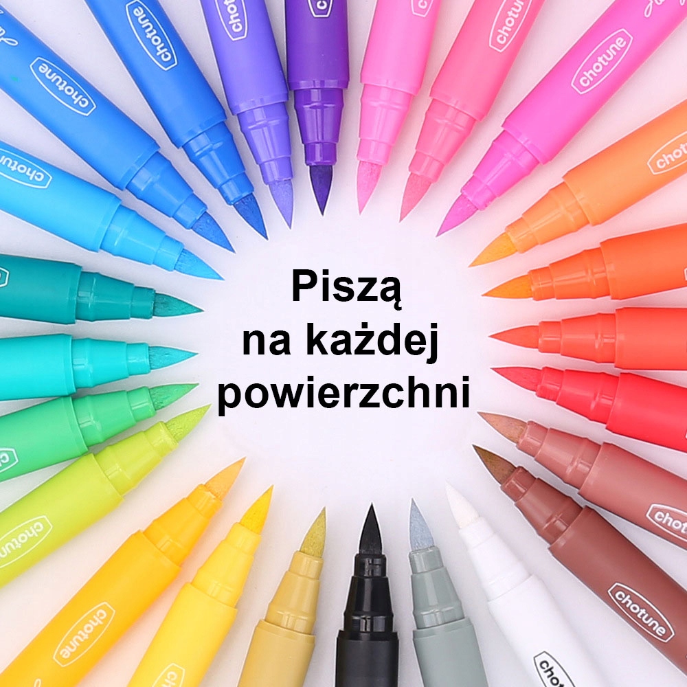 Flamastry Mazaki AKRYLOWE Markery Pisaki ZESTAW 24szt wodoodporne do ...
