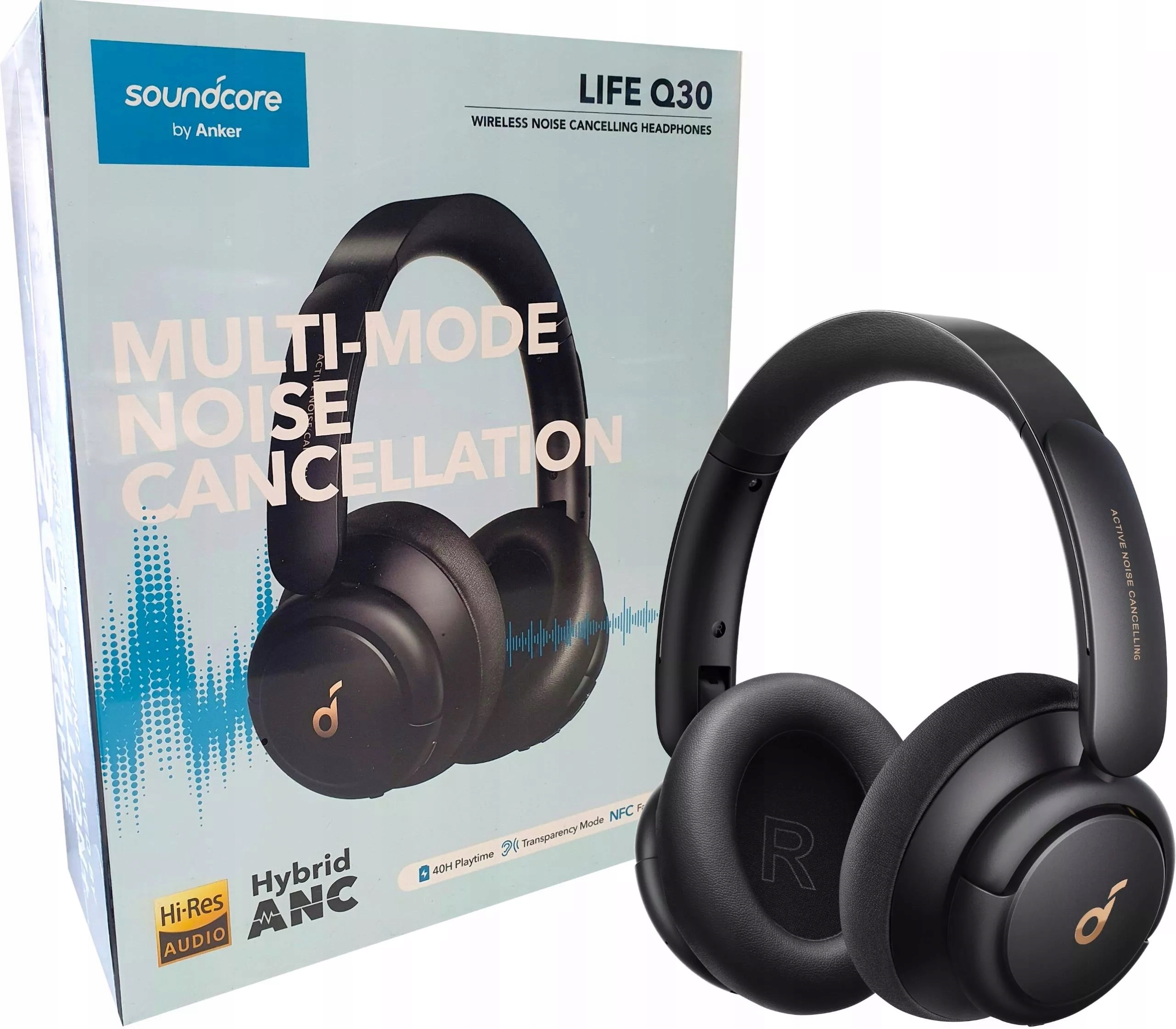 SOUNDCORE LIFE Q30 Słuchawki bezprzewodowe ANC + ETUI // CZARNE - Sklep ...