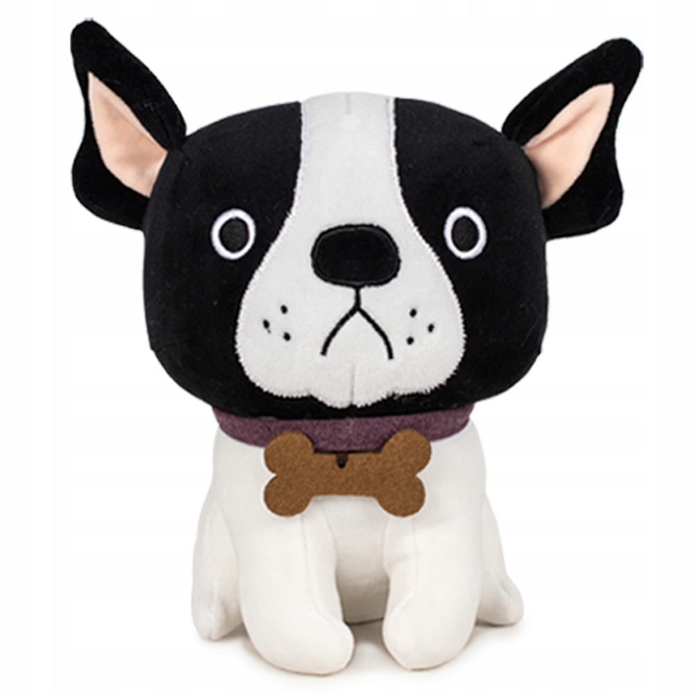 PLYŠOVÁ HRAČKA BÍLO-ČERNÝ PEJSEK BULDOČEK 20 CM HUGGY DOGGY PLYŠOVÝ PES ...
