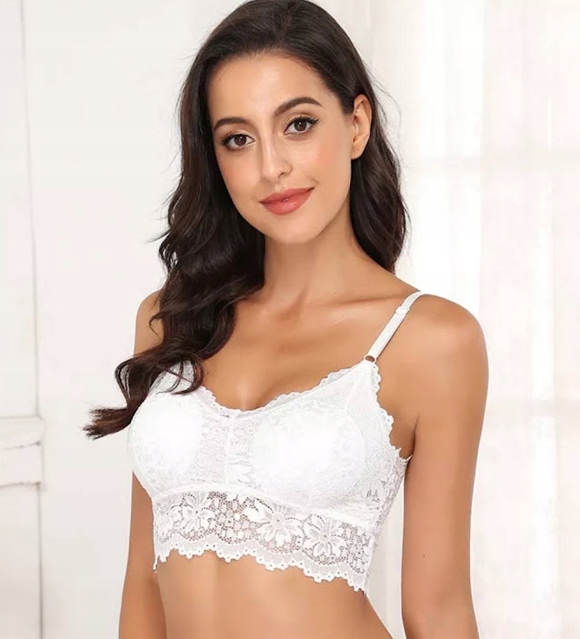 BIUSTONOSZ stanik TOP push up KORONKOWY braletka BIAŁY one size 15036771691 - Allegro.pl