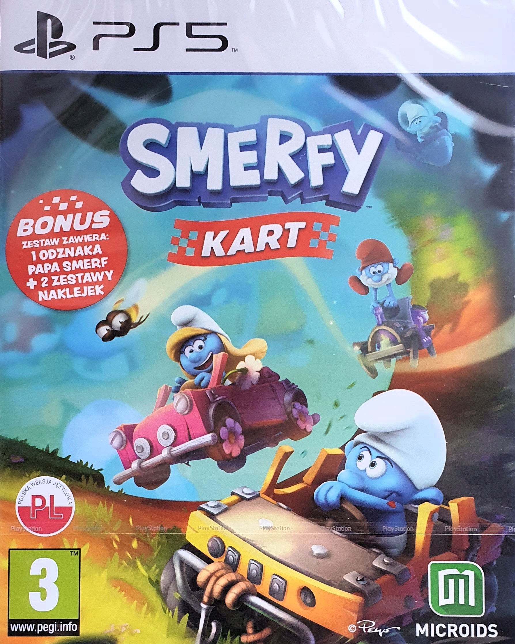 SMERFY KART SMURFS KART + NAKLEJKI PL PLAYSTATION 5 PS5 NOWA MULTIGAMES ...