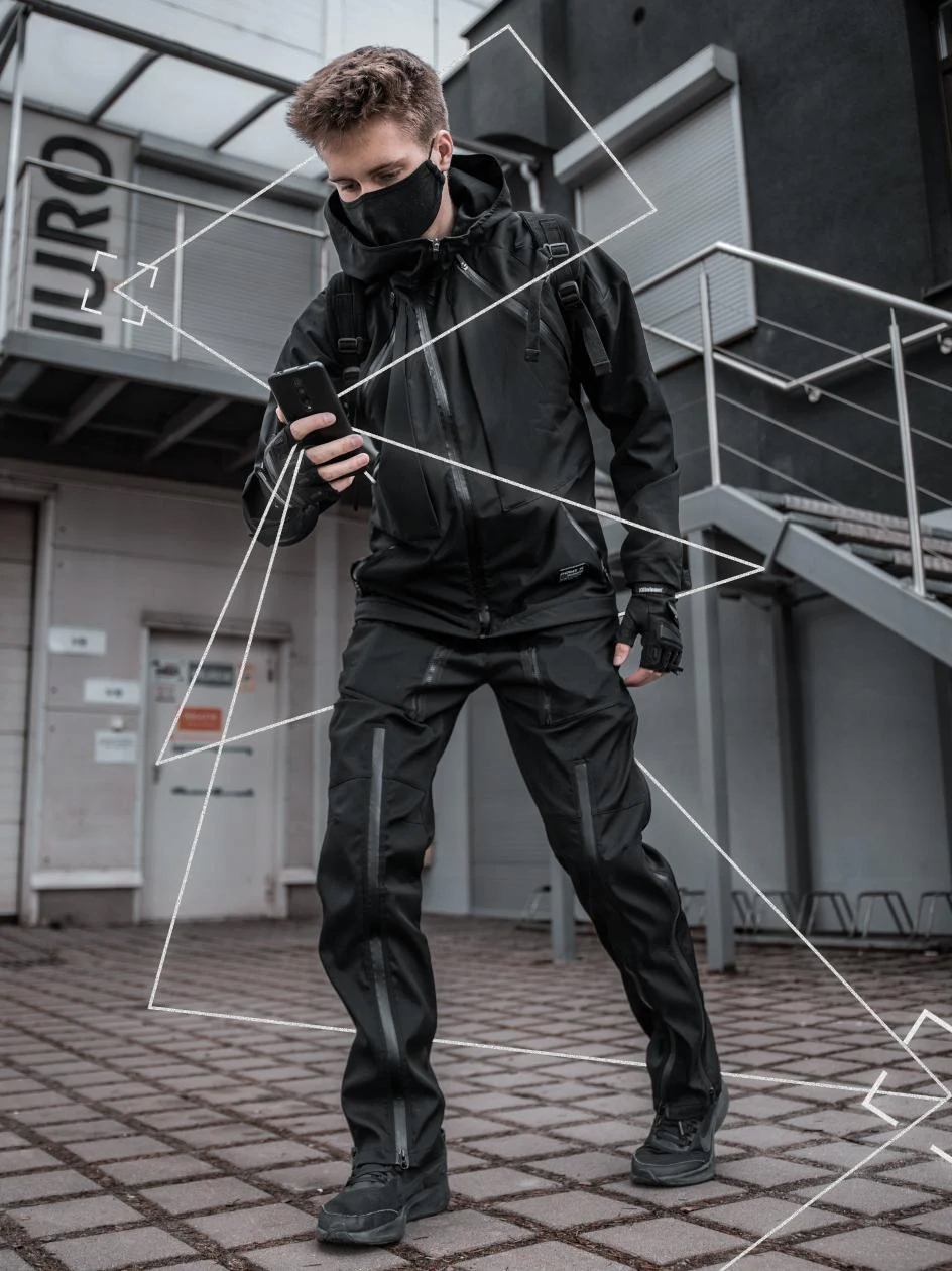 KURTKA MĘSKA TECHWEAR Czarna PRZEJŚCIOWA TAKTYCZNA Point X Active Tech ...