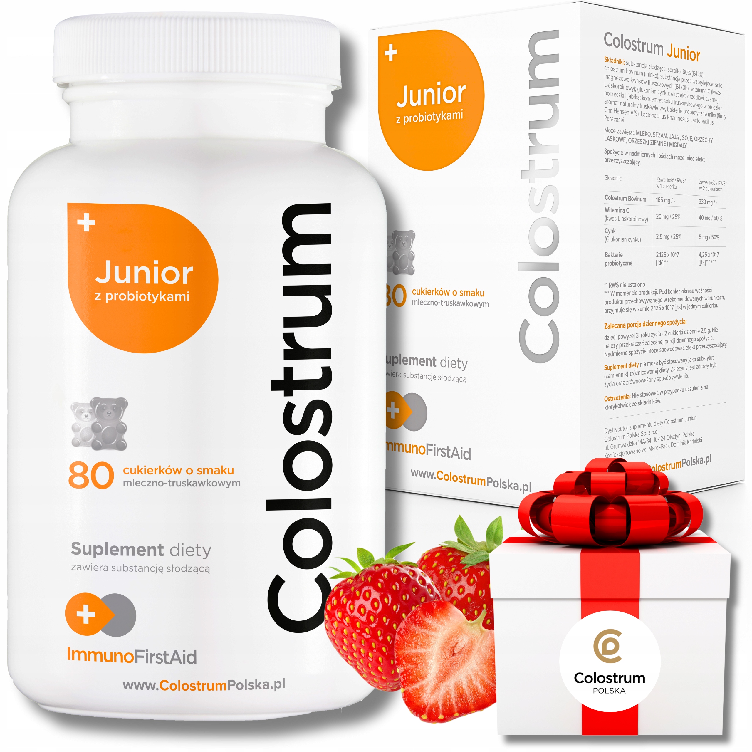 Colostrum dla Dzieci Junior +PROBIOTYK, Witamina C Cynk 13342374848 ...