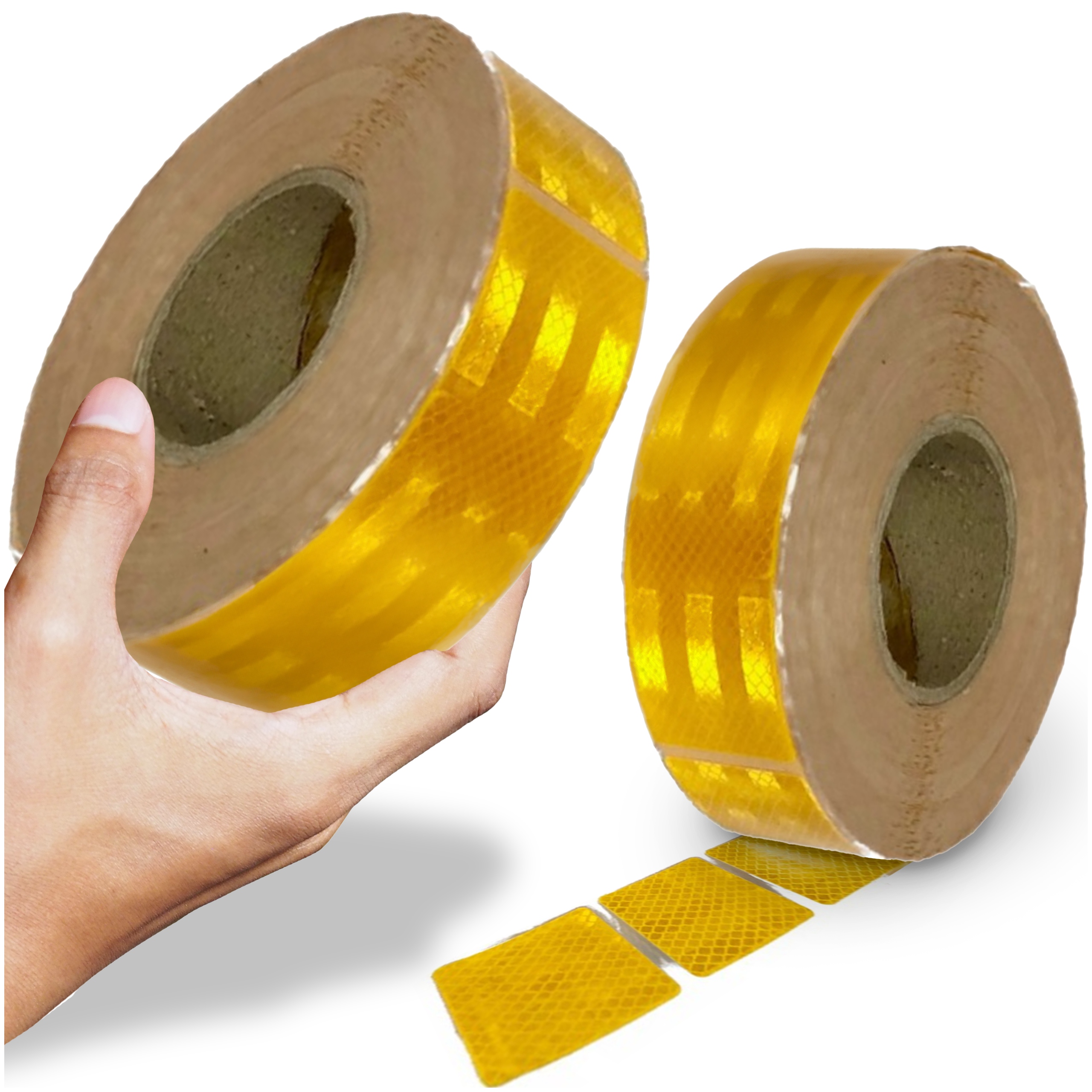 1M TAŚMA ODBLASKOWA SAMOPRZYLEPNA SEGMENTACH ŻÓŁTA Segment Żólta za 3 ...