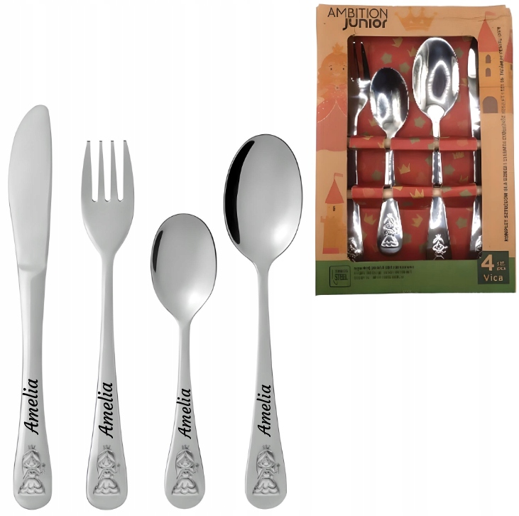 kids cutlery princess 4 pieces Engraved Communion Christening Gift ...