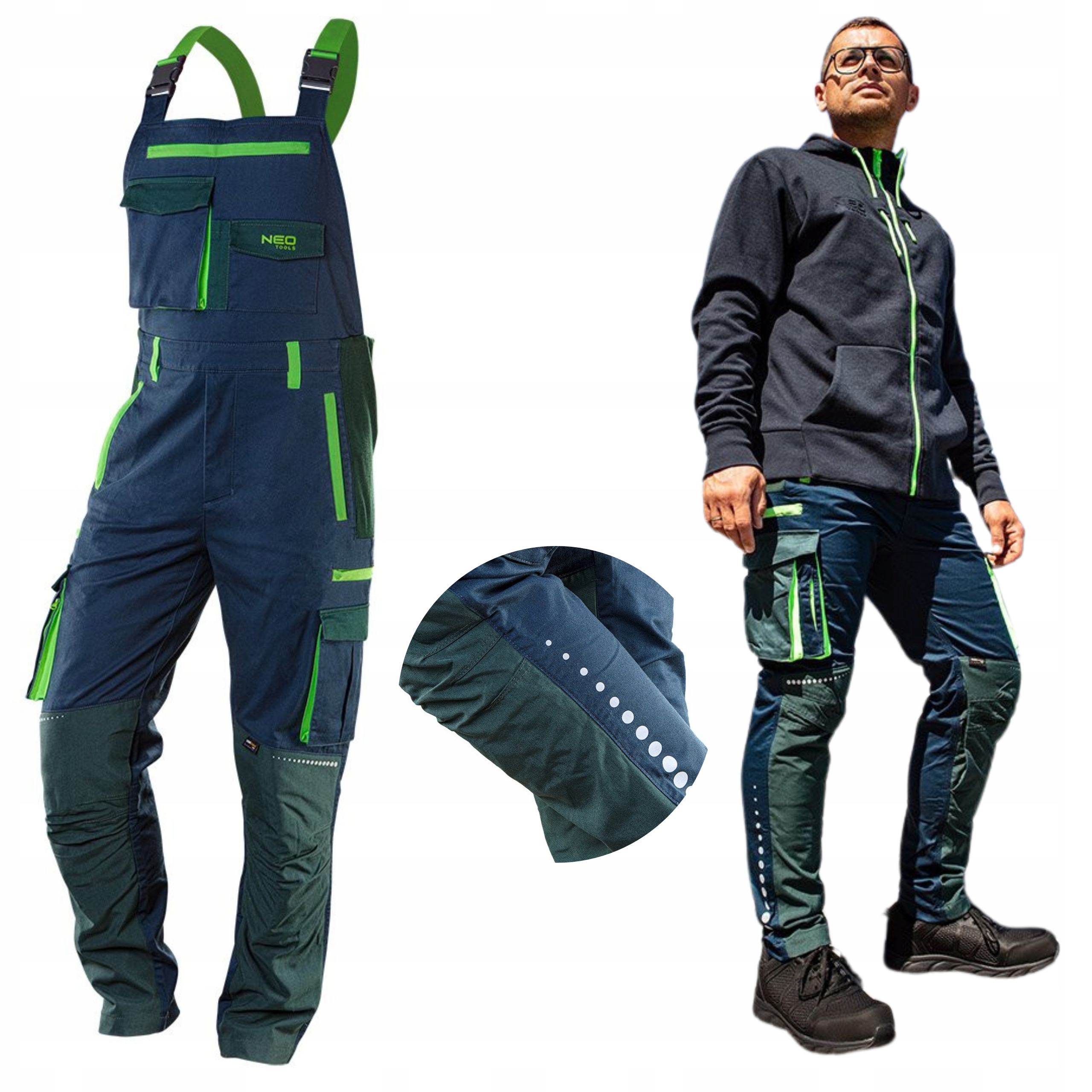 NEO SPODNIE OGRODNICZKI ROBOCZE PREMIUM DO PASA NA SZELKACH 81-246 XL ...