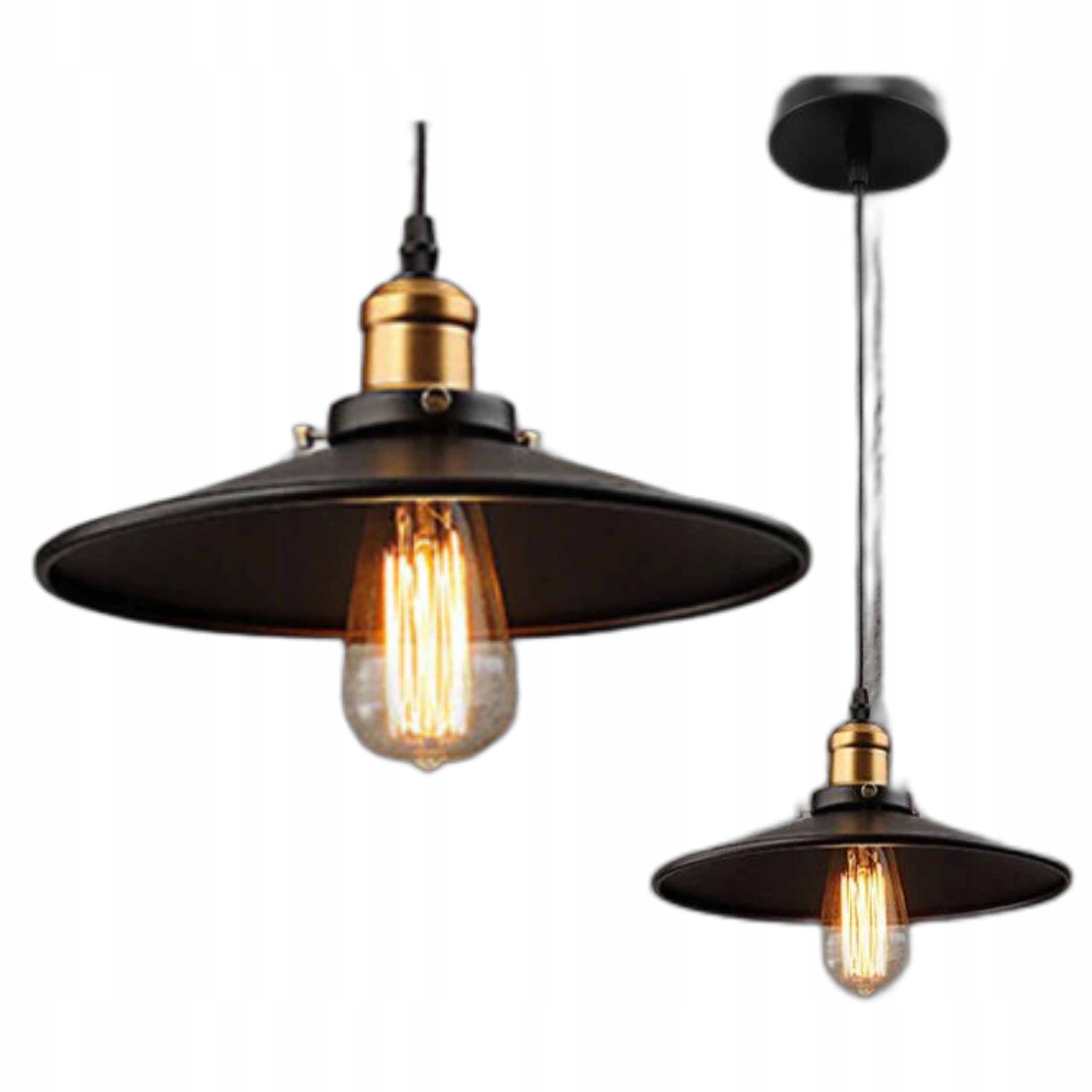 LAMPA VINTAGE LOFT WISZĄCA CZARNA RETRO E27 EDISON (LOFT RETRO) • Cena ...