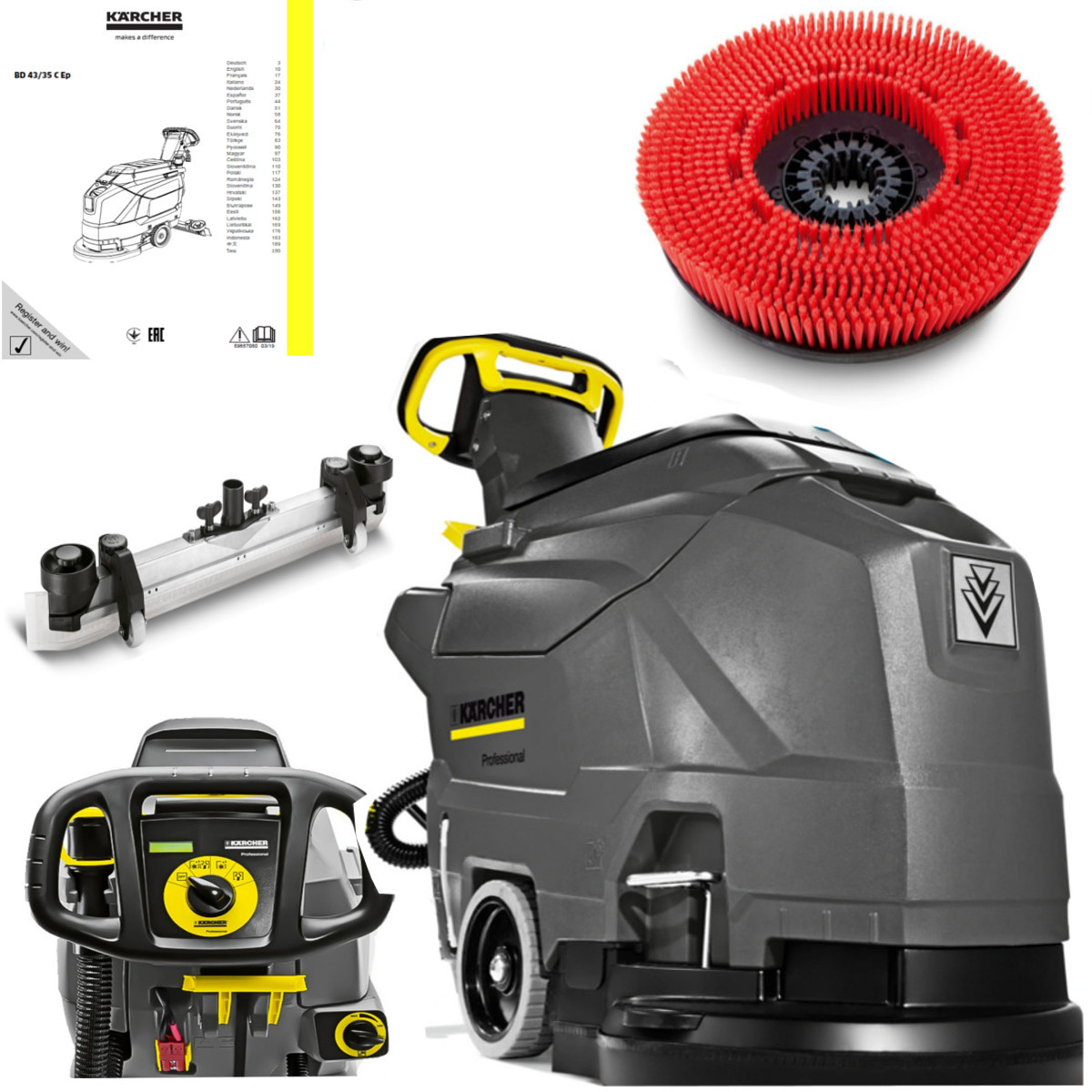 SZOROWARKA KARCHER BD 43/35 C EP AUTOMAT ELEKTRYCZNA PRZEWODOWA ZESTAW ...