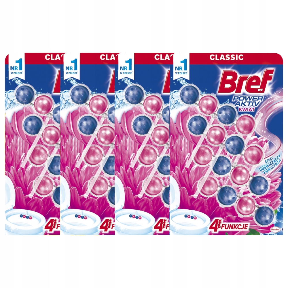 BREF Power Aktiv kulki WC zestaw 4x 50g (9000100338431) • Cena, Opinie ...