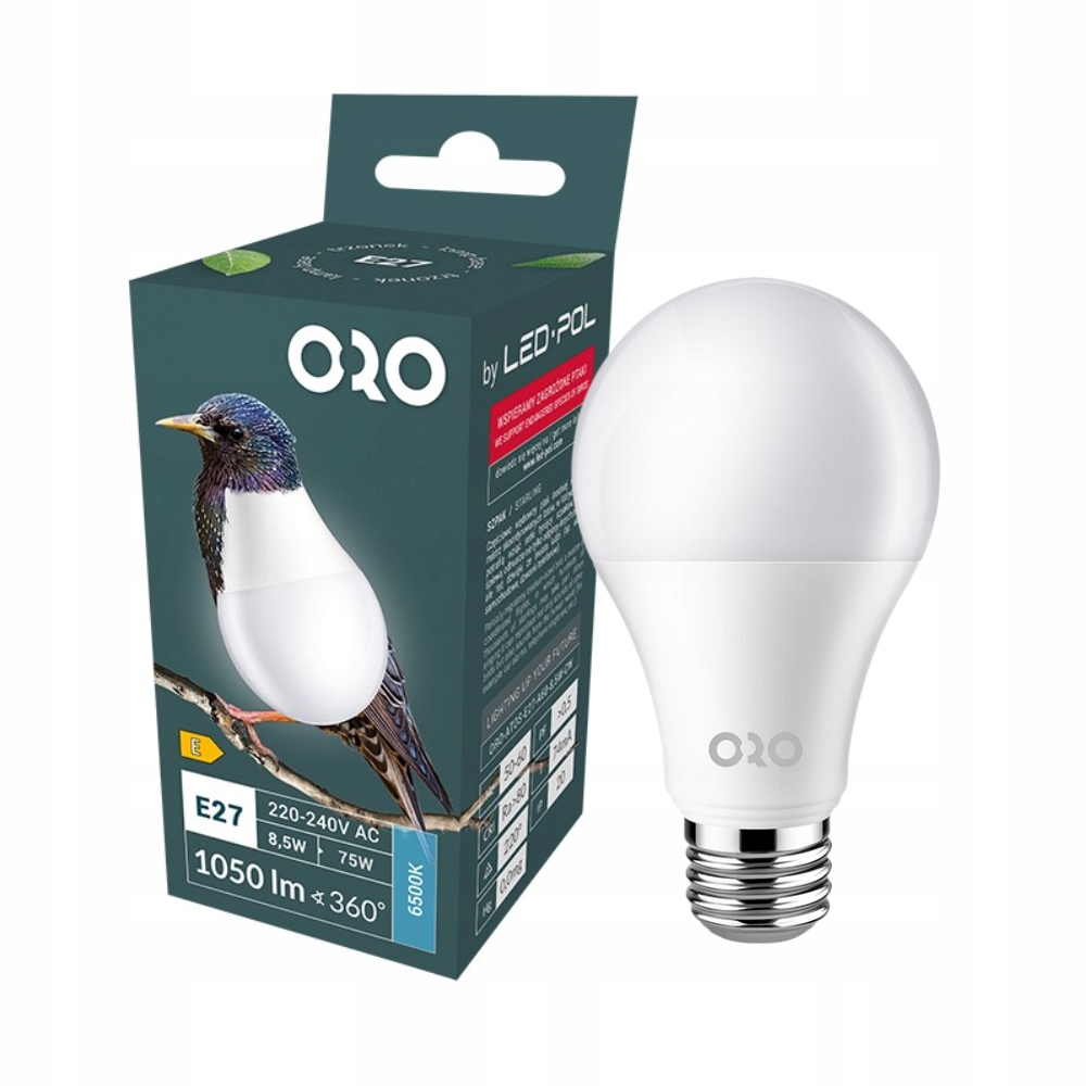 ŻARÓWKA LED E27 8.5W 6500K BARWA ZIMNA 1055lm LED-POL (5902533198368) • Cena, Opinie • Źródła ...