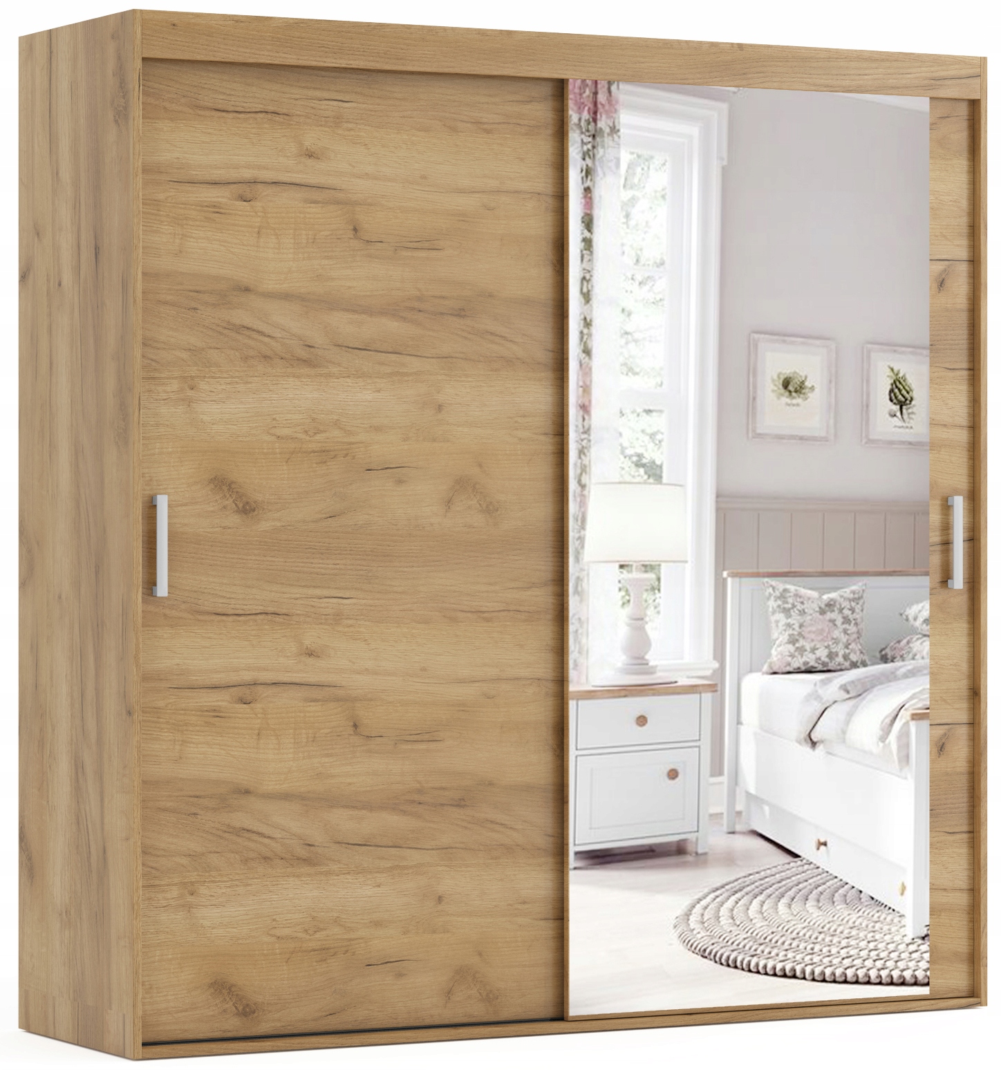 Szafa Vikk Fjell 140 x 225 x 60 cm dąb sonoma szafa z lustrem ...