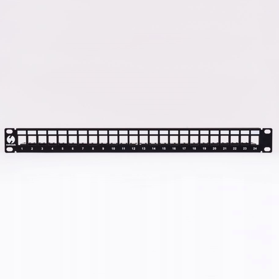 Patch panel pusty pod keystone RACK 19" 1U 24p UTP Netrack patchpanel ...