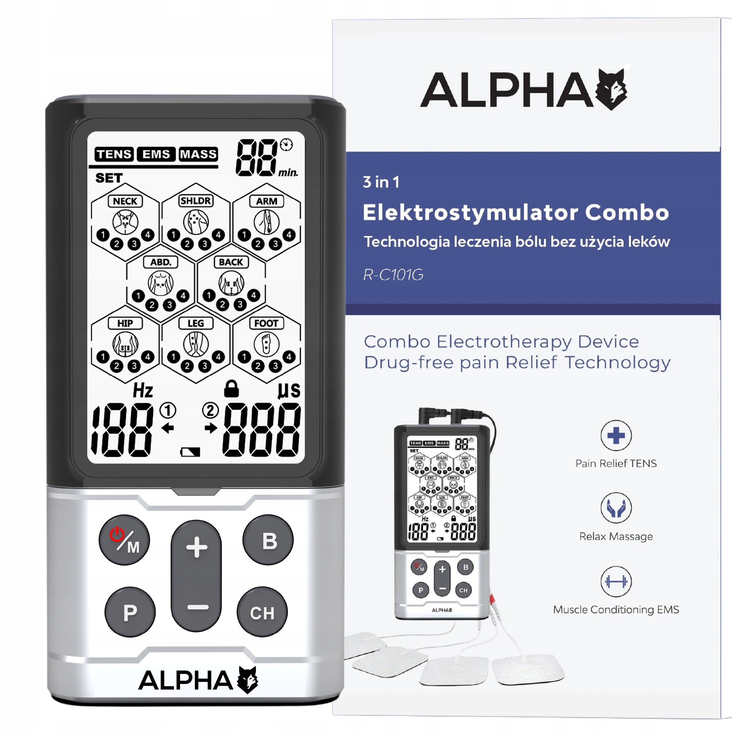 Elektrostymulator ALPHA Combo R-C101G 12940066140 - Allegro.pl