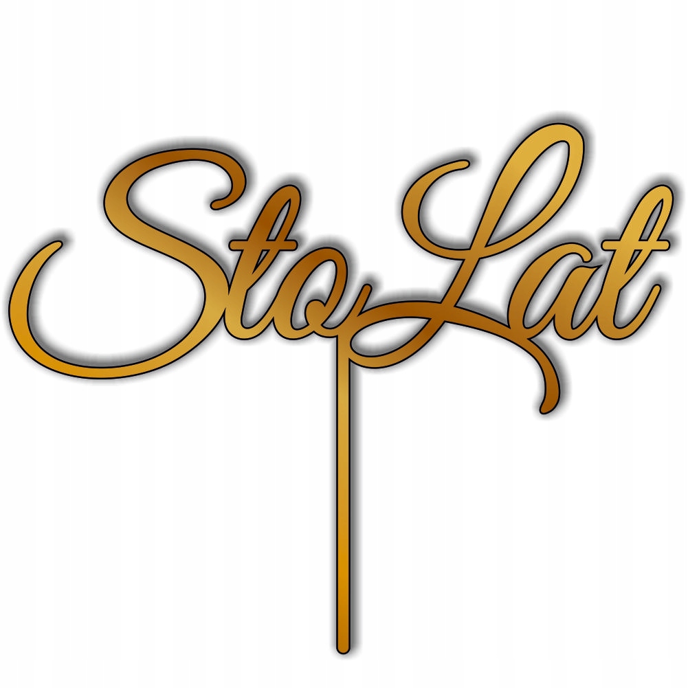 TOPPER TOPER NA TORT CIASTO URODZINY OZDOBA DEKOR STO LAT ZŁOTY ...