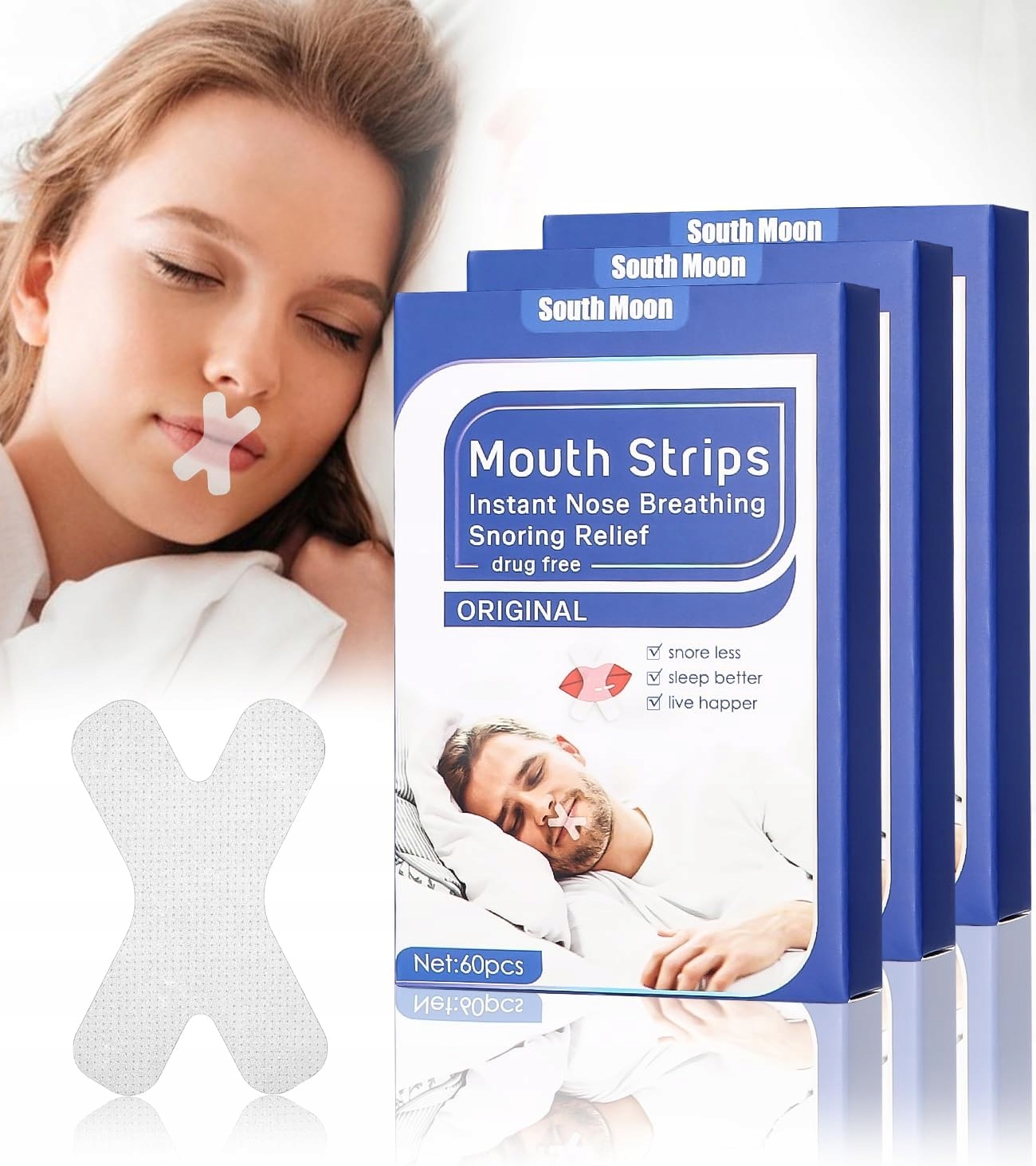 120X PLASTRY DO ZAKLEJANIA UST DO SPANIA NA NOC DLA DOROSŁYCH PASKI ...