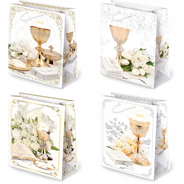 TORBA KOMUNIA 22,5x31,5x10,8 format A4 ELEGANCKA 1szt • Cena, Opinie • Torby papierowe ...