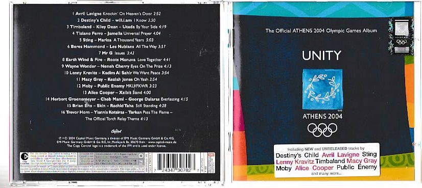 Płyta Cd Unity The Official Athens 2004 Olympic Games Album Sting