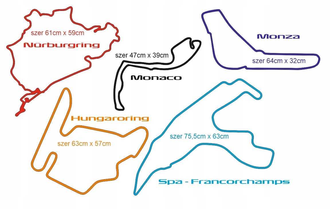 TOR TORY F1 FORMUŁA 1 Zestaw 5 torów • Cena, Opinie • Ozdobne zawieszki ...