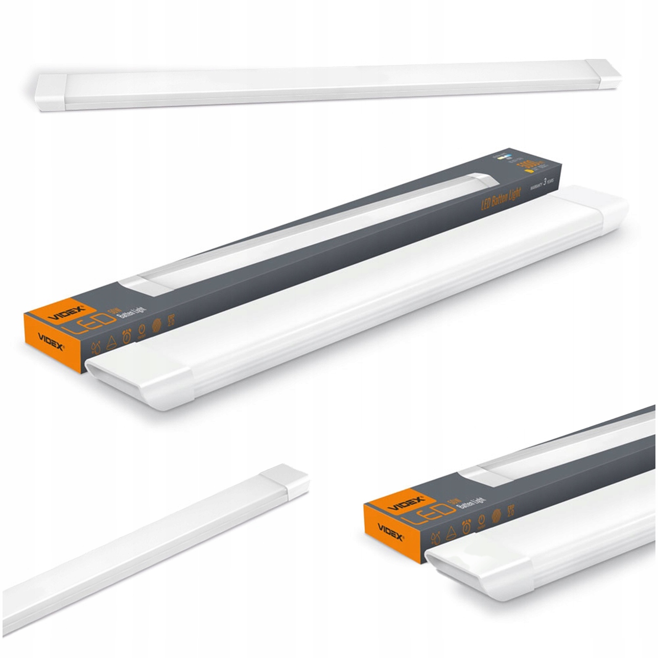 Oprawa oświetleniowa sufitowa natynkowa Videx 50 W zintegrowane źródło LED 121,5 cm biały ...