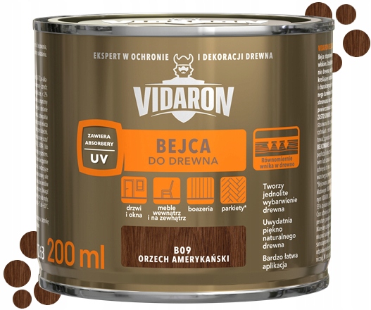 VIDARON BEJCA DO DREWNA ORZECH AMERYKAŃSKI 0,2L (5903973105145) • Cena ...