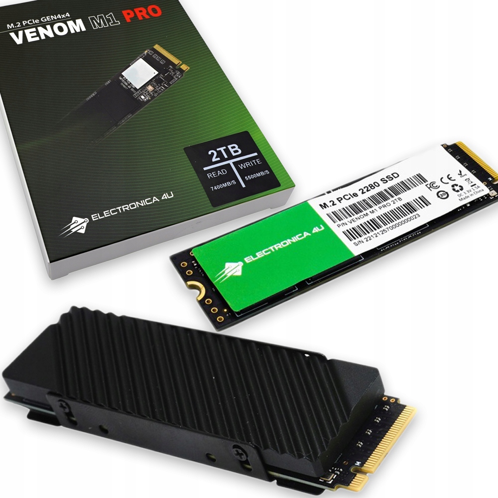 Ultra rychlý SSD disk M.2 NVMe VENOM M1 PRO 2TB PCIe Gen4x4 2280 7400/ ...