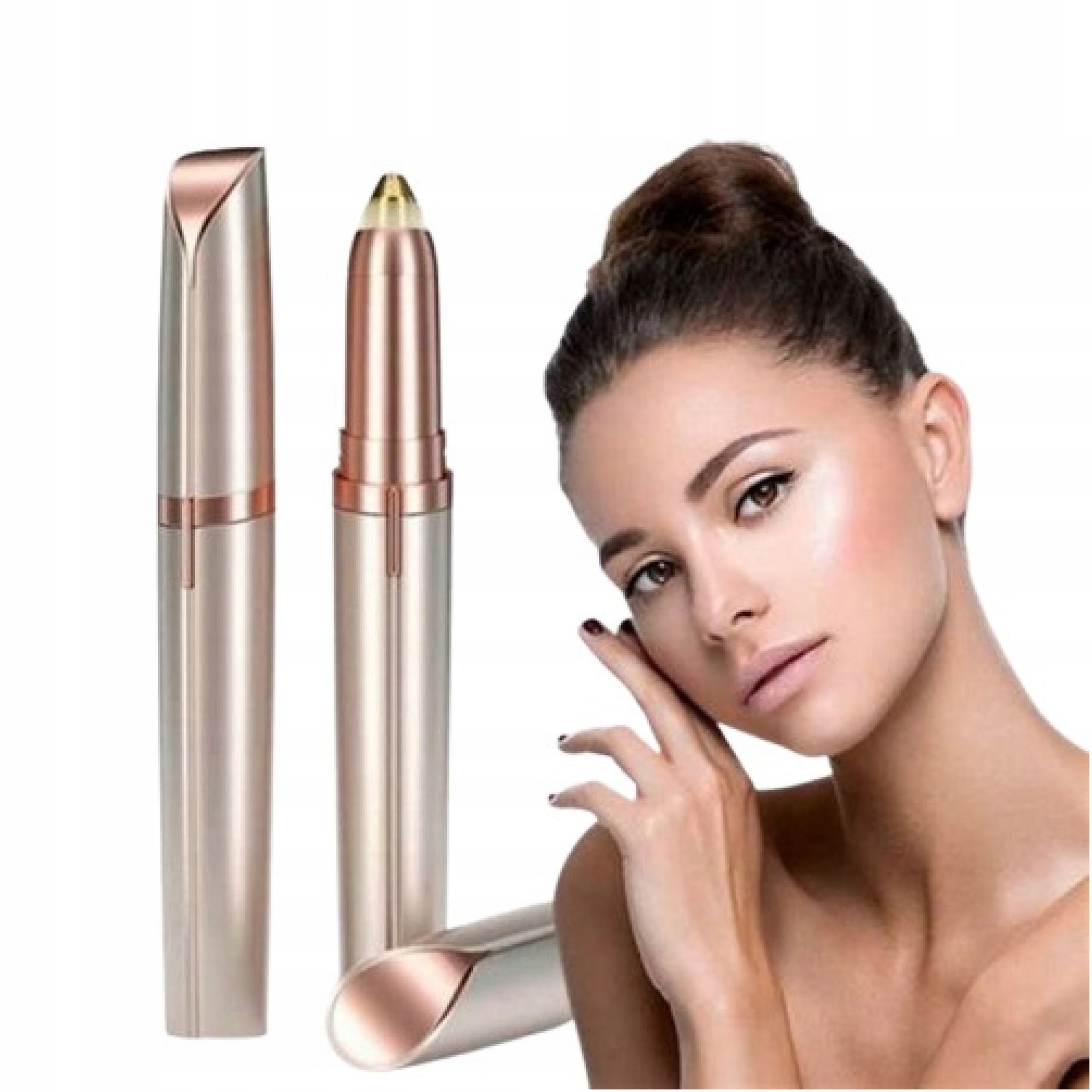 DEPILATOR TRYMER MASZYNKA DO BRWI I TWARZY Flawless USB LED KSZTAŁT ...