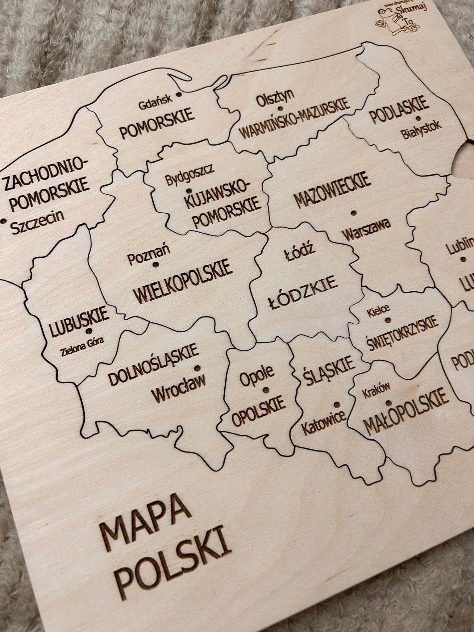 Mapa polski z podziałem na województwa, drewniana mapa 14514443419 ... Mapa polski z podziałem na województwa, drewniana mapa 14514443419 ...
