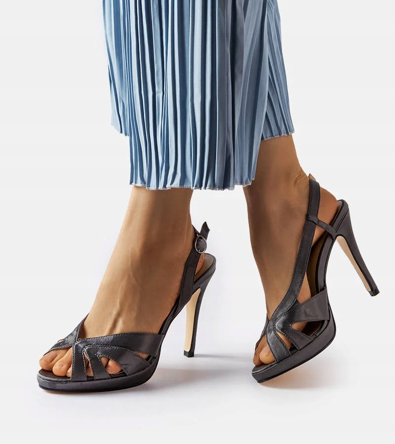 Szare sandałki na szpilce 24681 37 • Cena, Opinie • Sandały 14124653129 ...