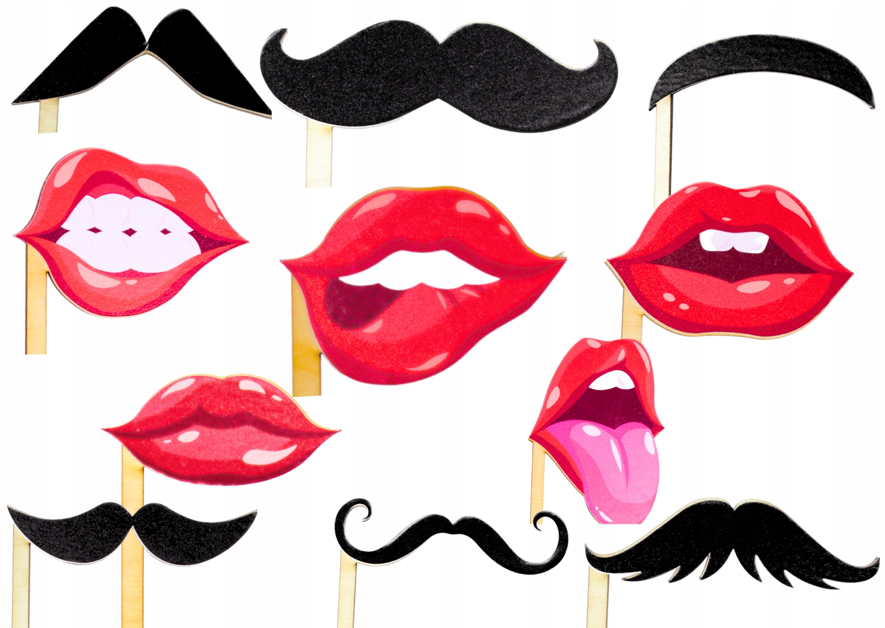 GADŻETY REKWIZYTY DO ZDJĘĆ FOTOBUDKA Usta Wąsy • Cena, Opinie ...