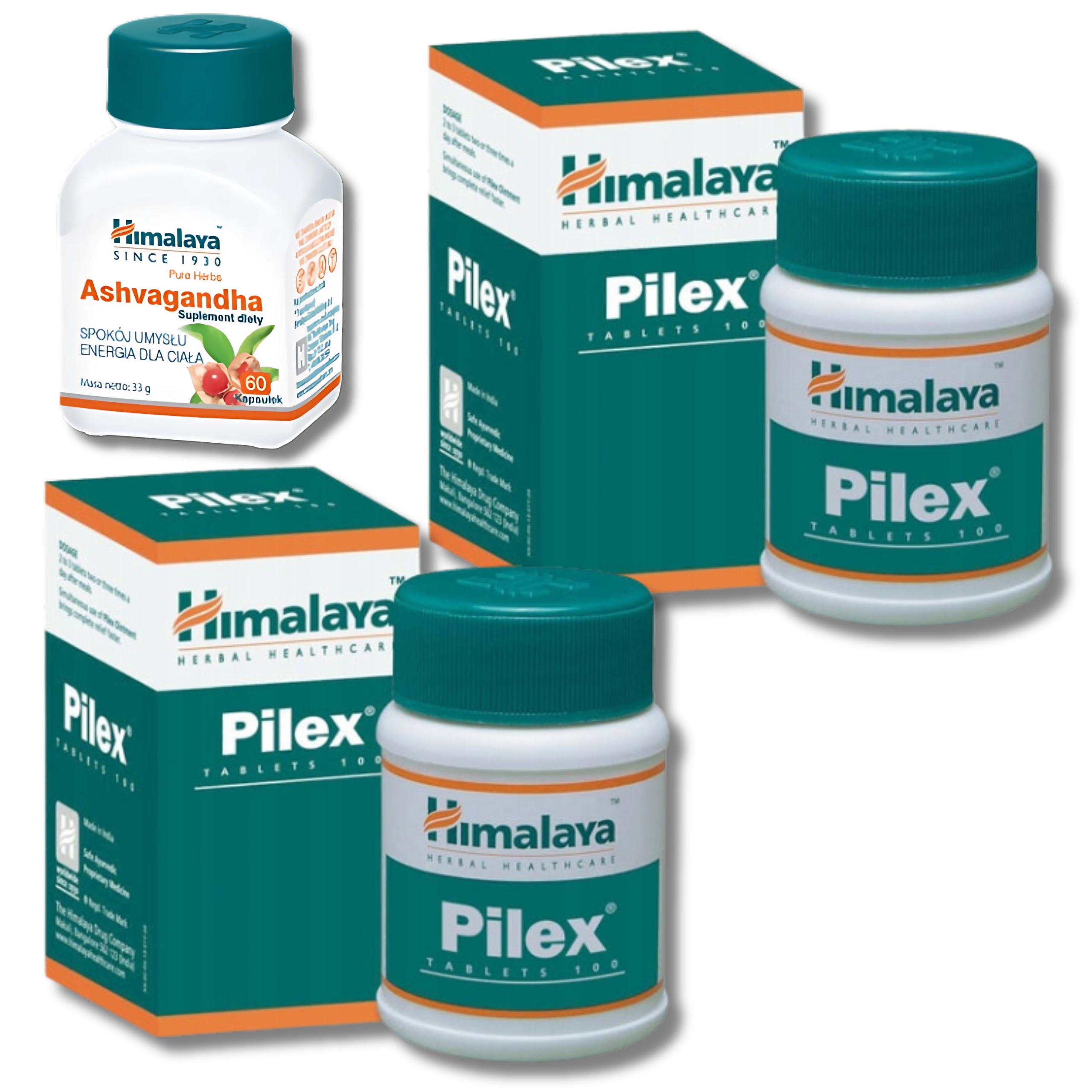 HIMALAYA PILEX 200tab 2x100tab NA HEMOROIDY ŻYLAKI + ASHWAGANDHA GRATIS ...