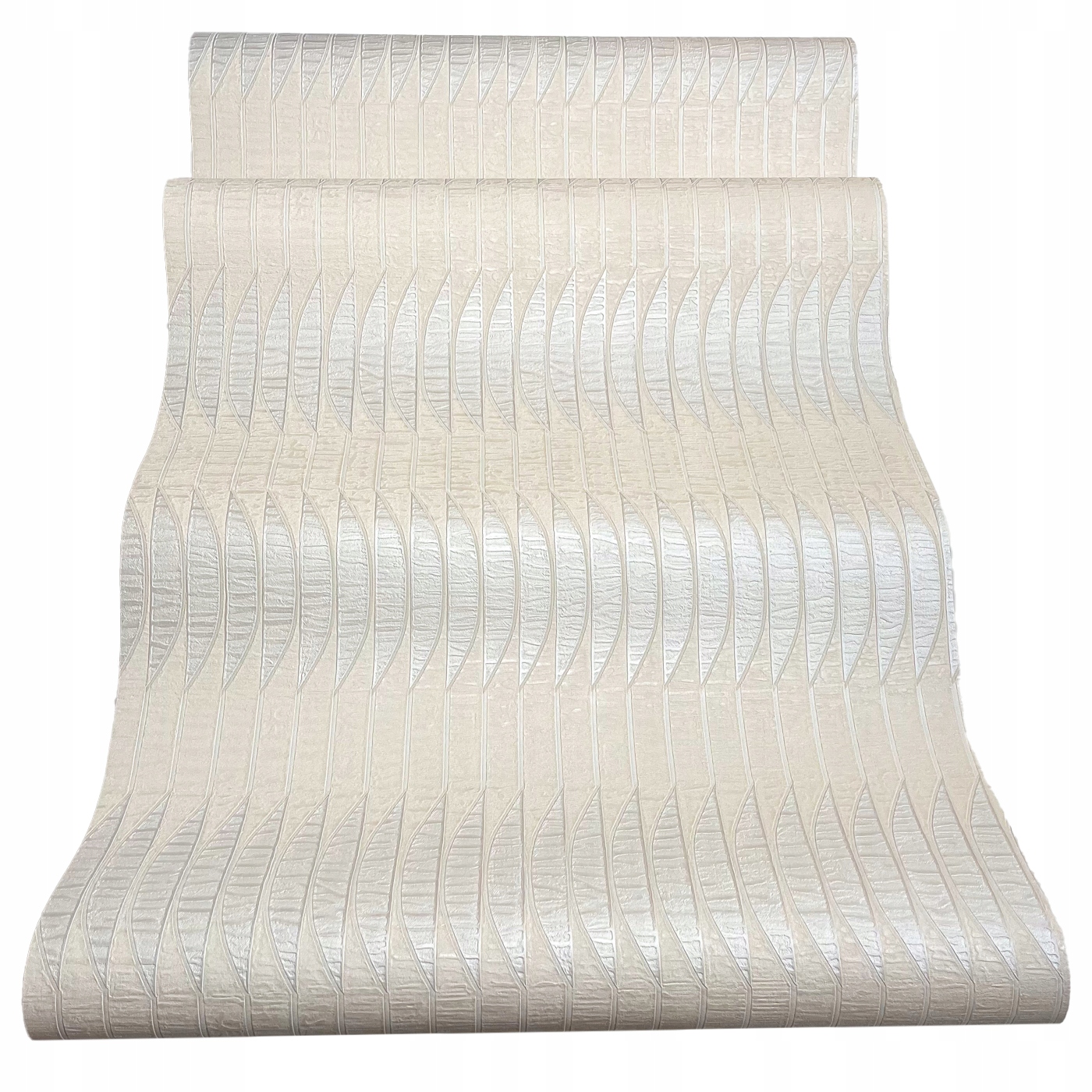 TAPETA WINYLOWA KREMOWA SREBRNA GEOMETRYCZNA LINIE STRUKTURA PŁÓTNA ...