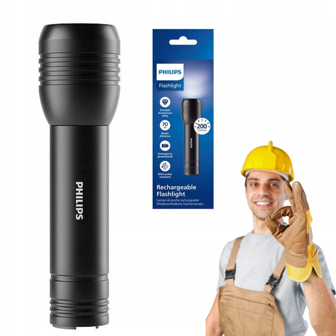 Latarka klasyczna Philips 200 lm LED - 4895229129818 - 15145579840 ...