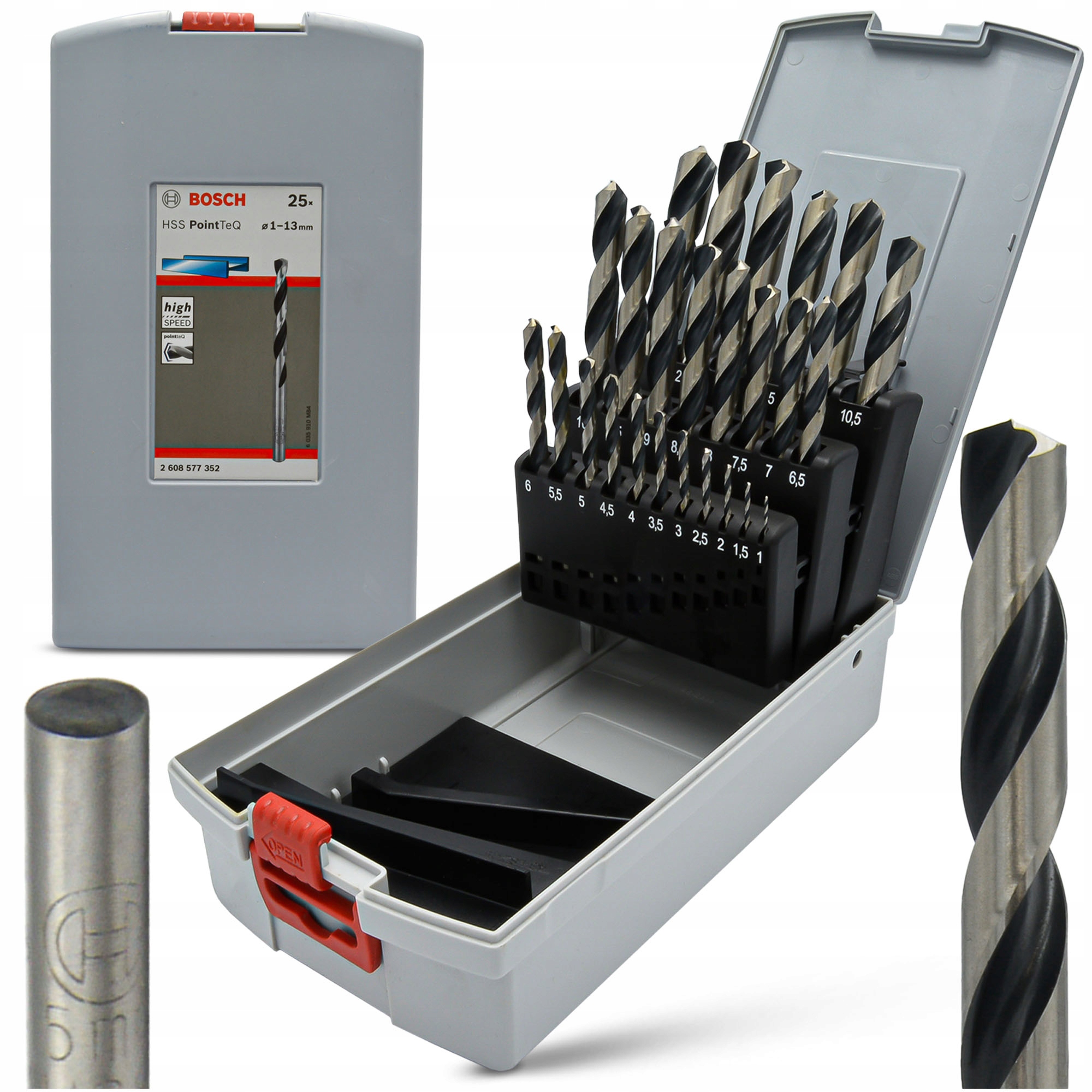 Zestaw Wierteł Metalu Bosch Stali HSS 1-13mm 25szt (3165140917704 ... Zestaw Wierteł Metalu Bosch Stali HSS 1-13mm 25szt (3165140917704 ...