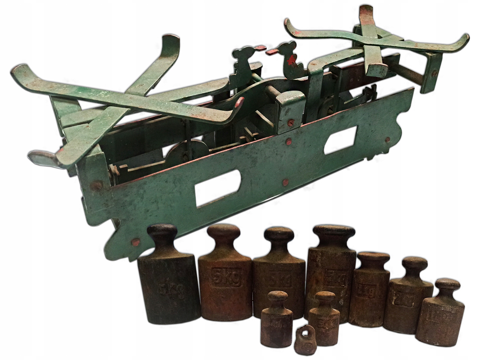 STARA WAGA SZALKOWA z 1963r. do 20 KG z kompletem 10 ODWAŻNIKÓW - 26 KG ...