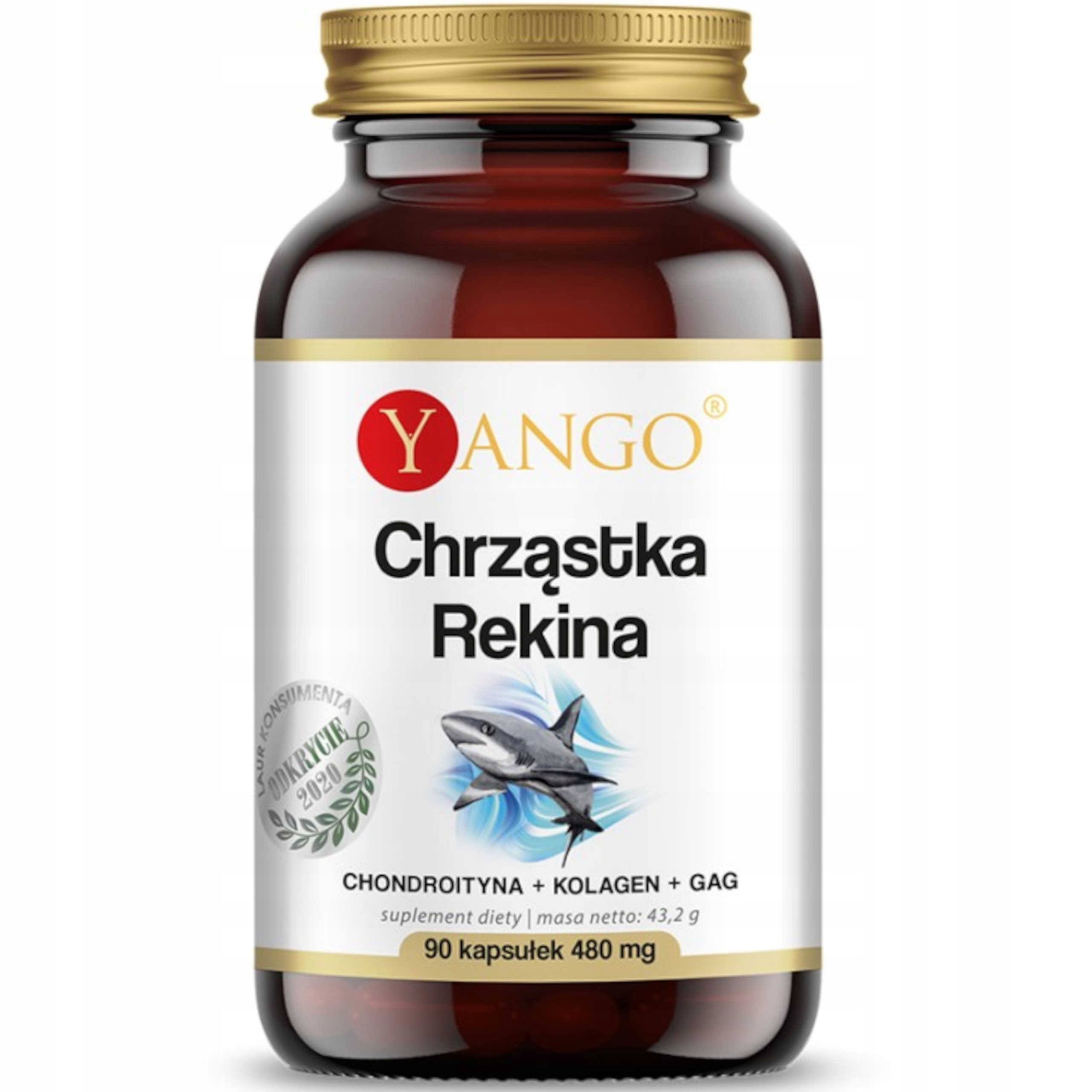 Suplement diety Yango Chrząstka rekina kolagen kapsułki 90 szt ...
