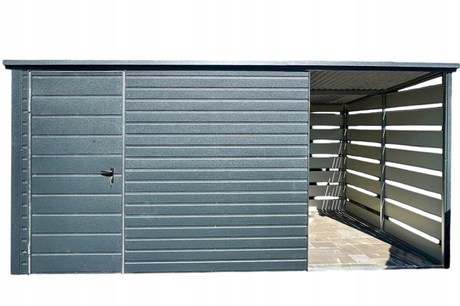 Zahradní domek s úložným prostorem 2,5x3m + přístřešek 1,5m - Dveře ...