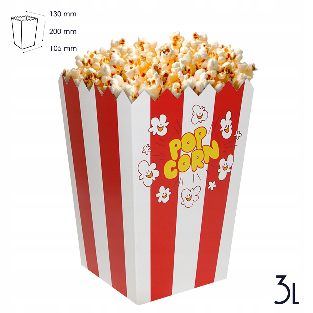 Opakowanie na POPCORN 10,5 x 20 x 13 cm - poj 3 L (5903792280801 ...