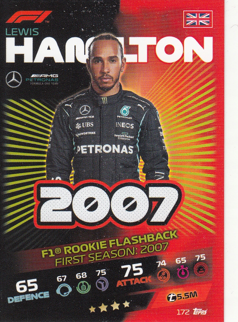 Fotbalová karta Topps Formula 1 2021 Rookie Flashback Lewis Hamilton ...