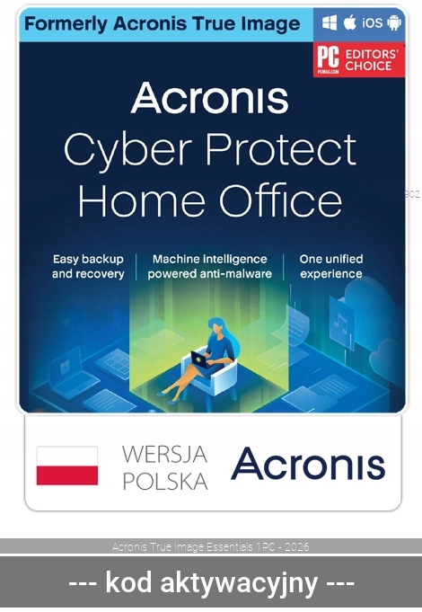 Acronis True Image Essentials 1PC - 2026 - Sklep, Opinie, Cena w Allegro