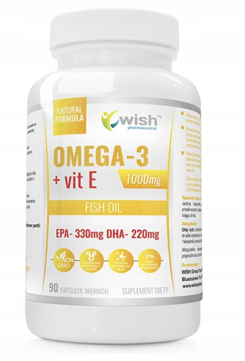 Wish Omega 3 + Vit. E 90 kapsułek (5905279219533) • Cena, Opinie ...
