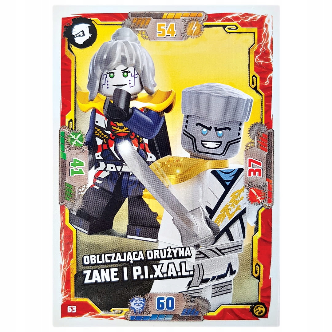 Karta LEGO Ninjago S7 Nr 63: Zane i P.I.X.A.L - porównaj ceny - Allegro.pl