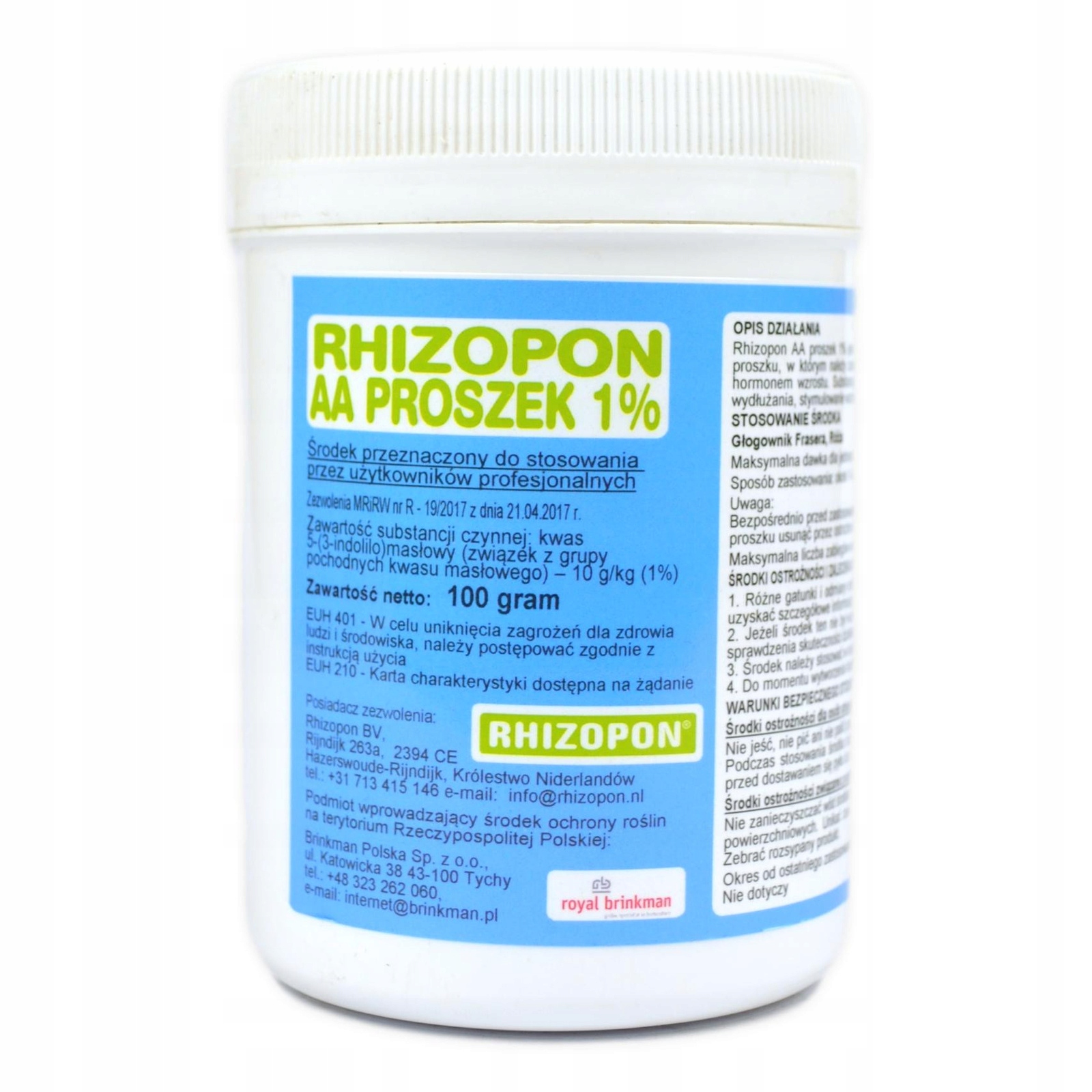 RHIZOPON AA 1% 100g UKORZENIACZ DO ROŚLIN PROFESJONALNY (Agromen ...