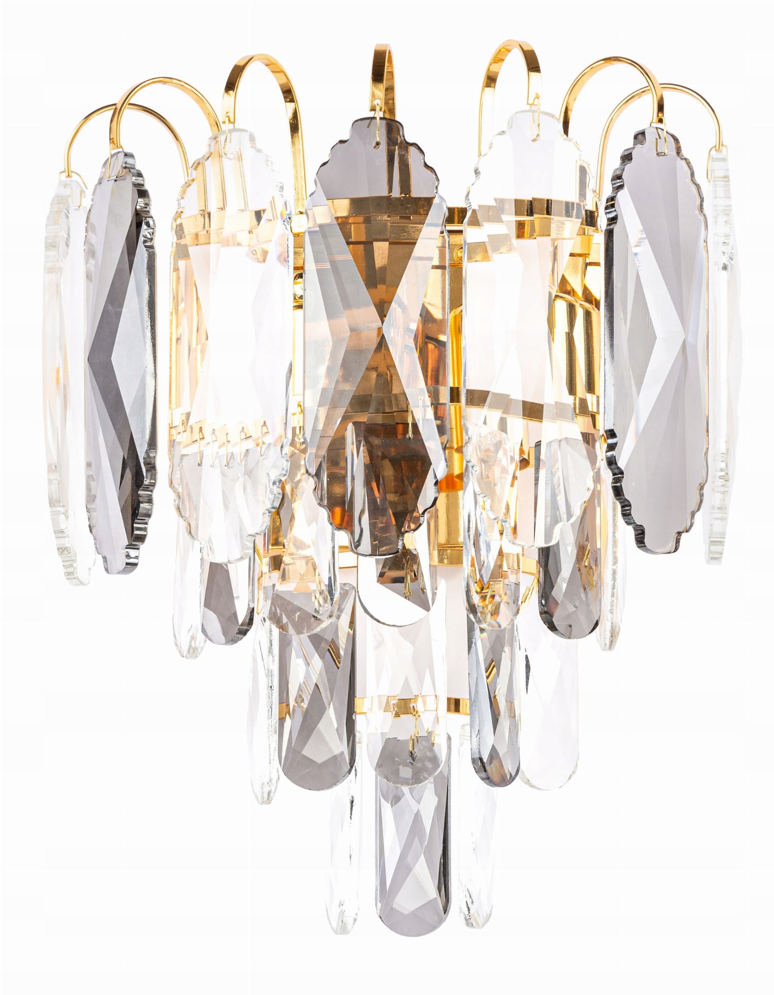 Kinkiet ścienny luksusowy kryształowy Luxury Gold Grey WSC027 ...