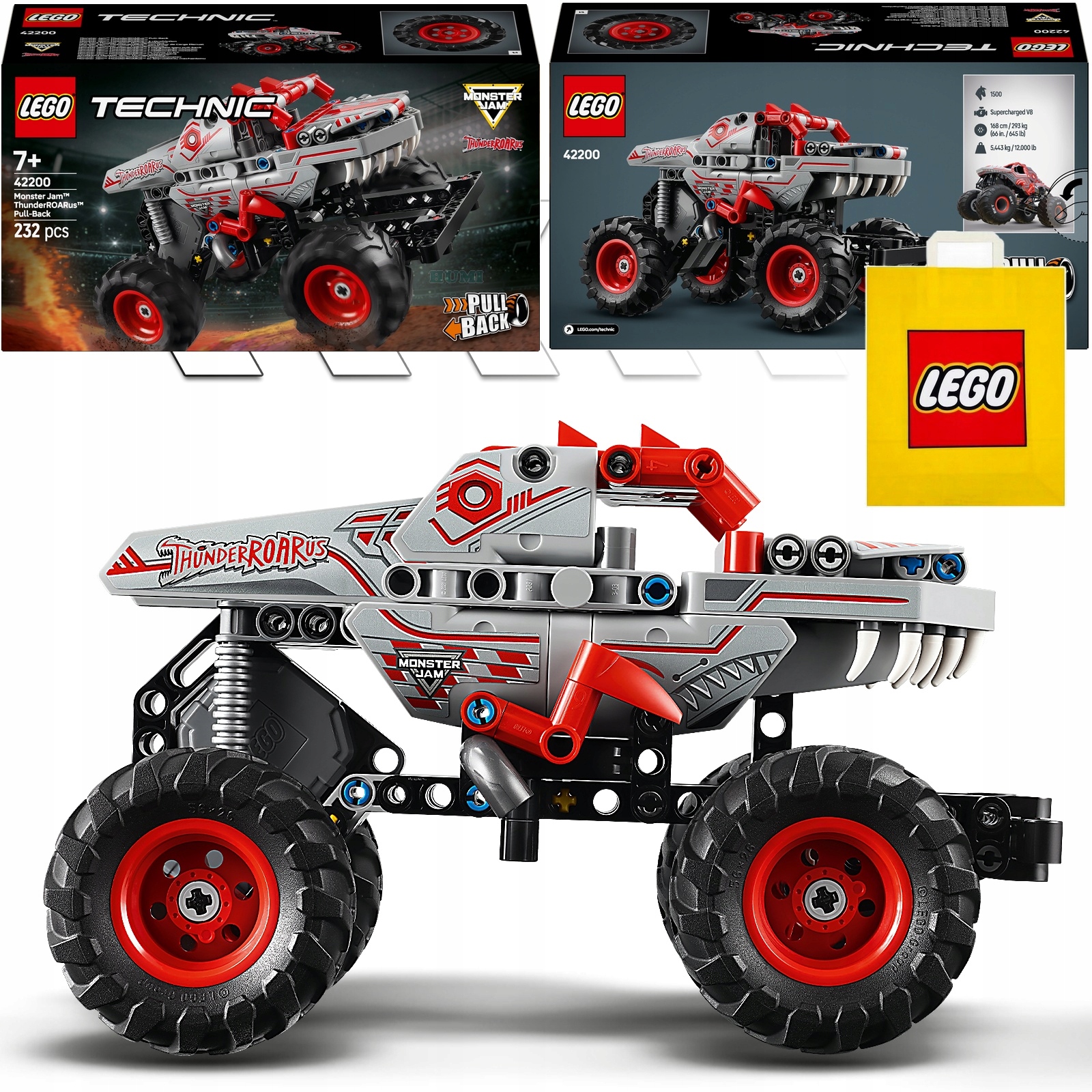 LEGO Technic 42200 Monster Jam ThunderROARus z silnikiem nakręcanym ...