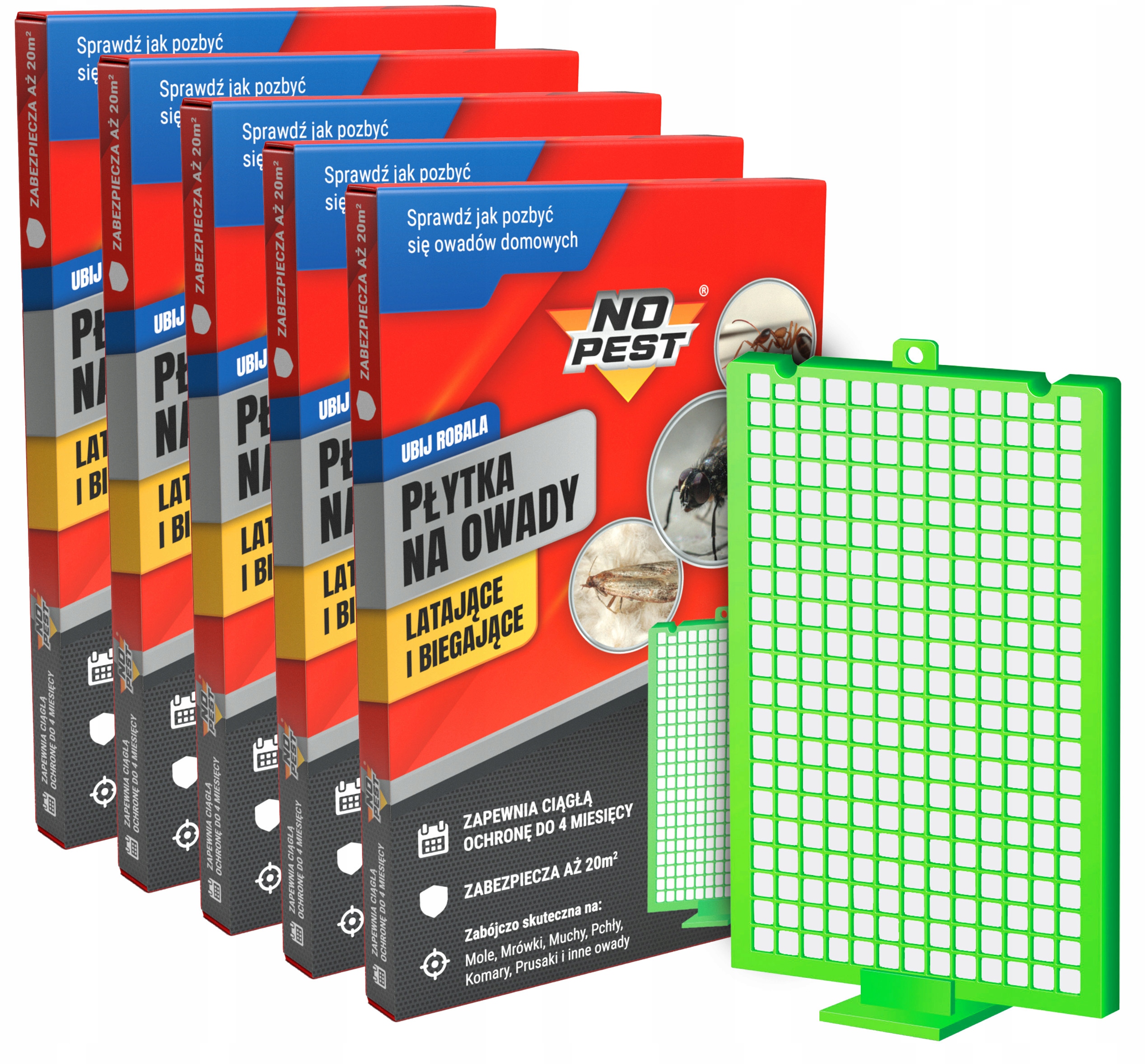 ZESTAW PUŁAPKA PŁYTKA NA OWADY MRÓWKI PAJĄKI MOLE MUCHY OSY NO PEST (5 SZT) (5908271348386 ...
