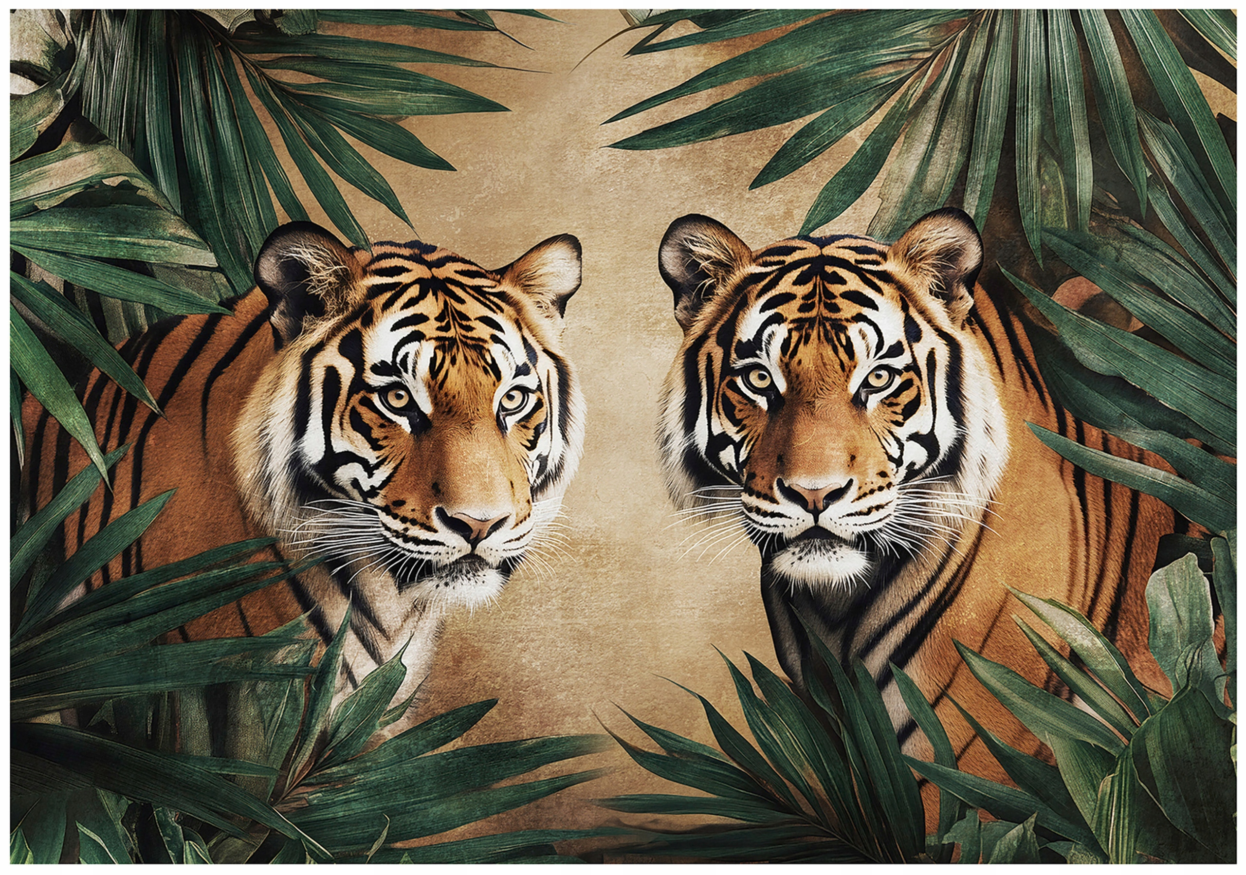 VINYLOVÁ FOTOTAPETA NA VLIESE – TIGER, ZVIERATÁ, LISTY, DŽUNGĽA 312x219 ...